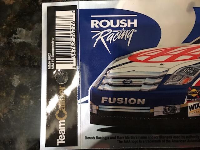 Mark Martin Roush Racing #6 AAA Bumper Sticker Silver Team Caliber Ford ...