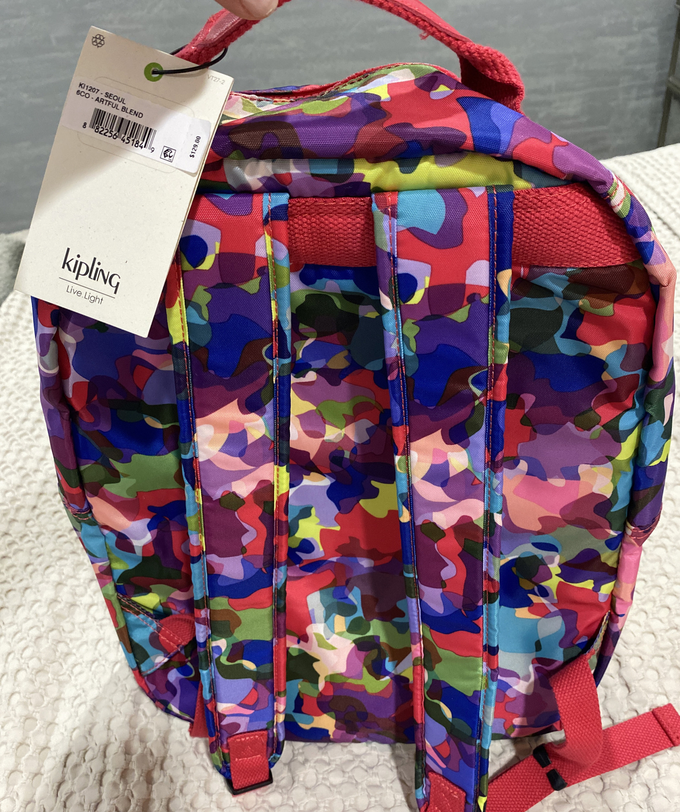 Kipling Seoul Ki1206 15″ Laptop Backpack Bag Colorful Camo Artful 27 L ...
