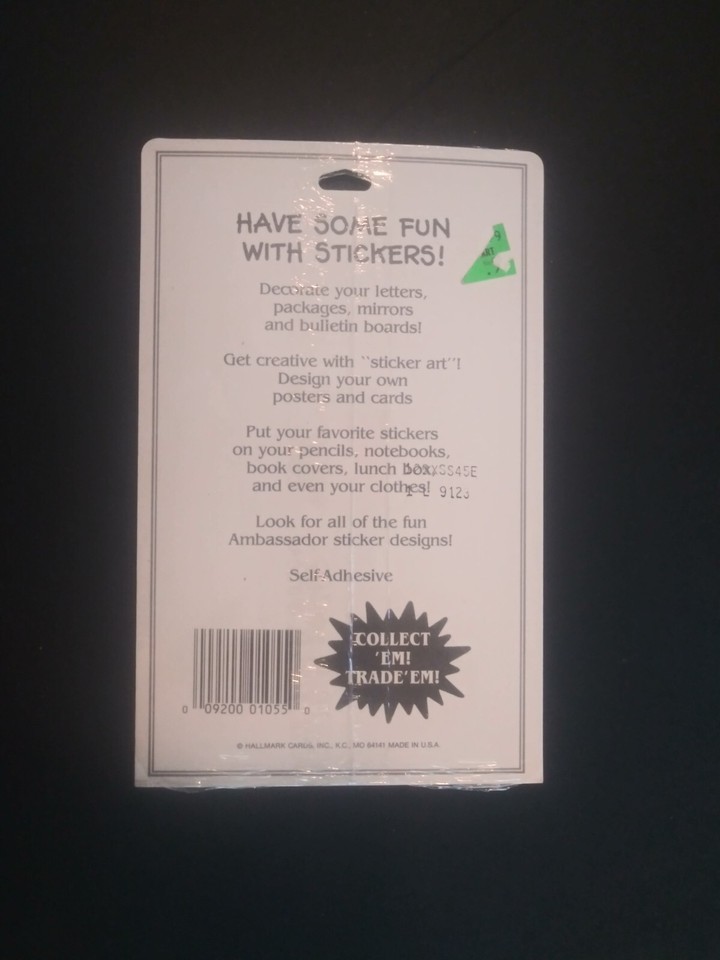 NIP Vintage 1985 Ambassador Hallmark Christmas Stickers Angel Rocking ...