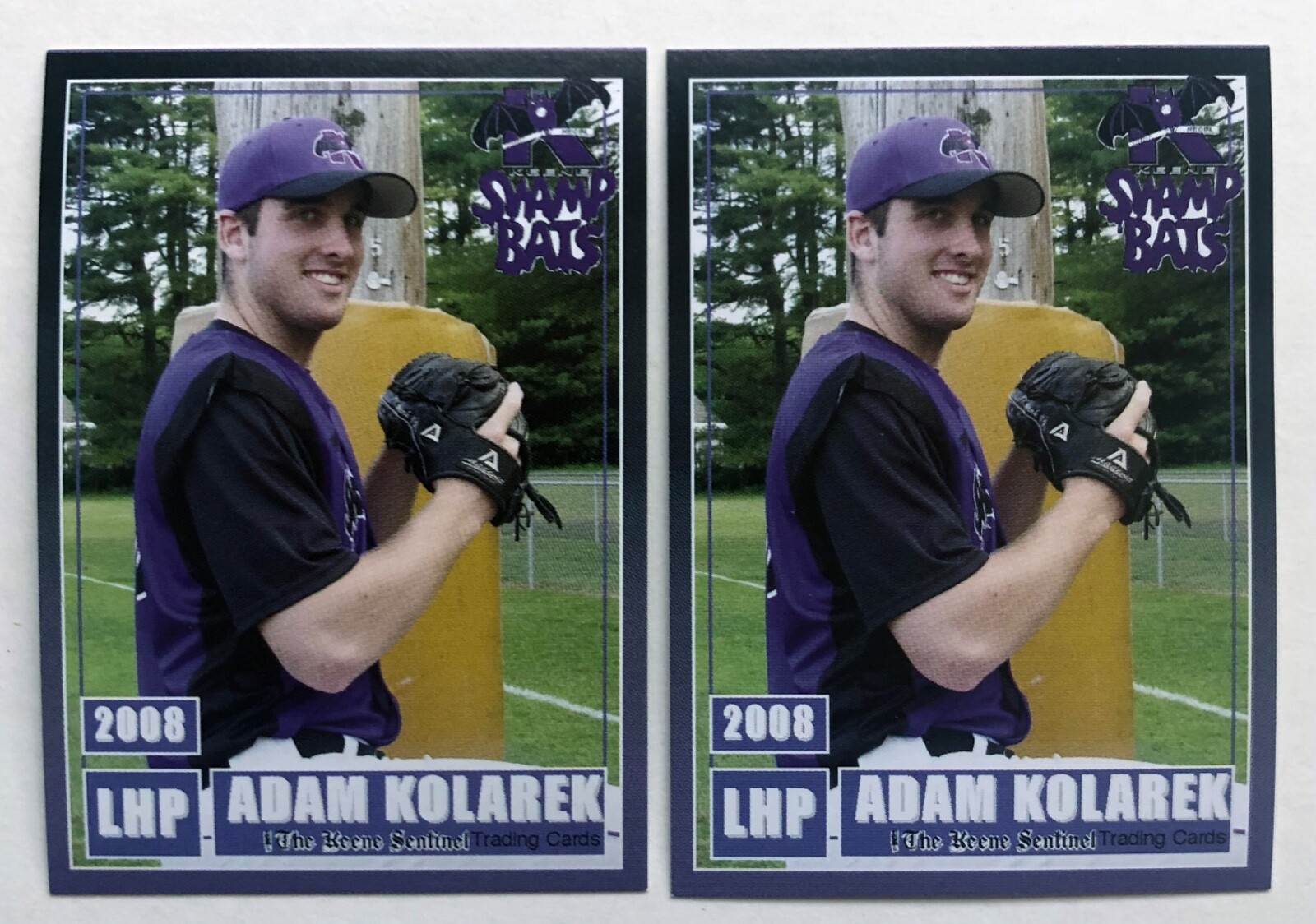 Adam Kolarek - 2 Keene Swamp Bats Cards - 2008 - NECBL | eBay