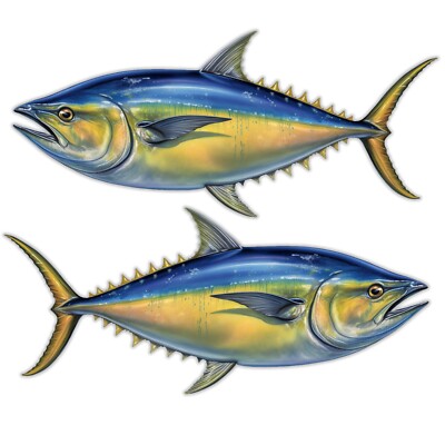 Yellowfin Tuna Sticker Yellow Tail Decal Fishing Boat Car Truck Camper ...