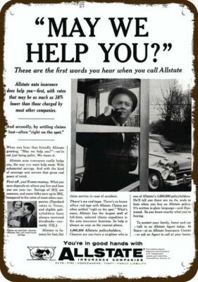 1958 ALLSTATE INSURANCE & PHONE BOOTH Vintage Look DECORATIVE REPLICA ...