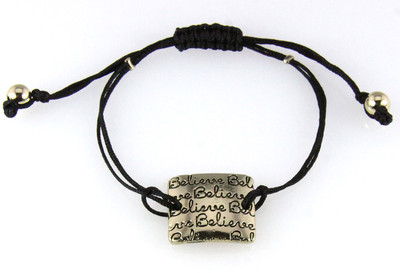 4030886 Believe Bracelet Inspirational Encouragement Pull Tab Macrame ...