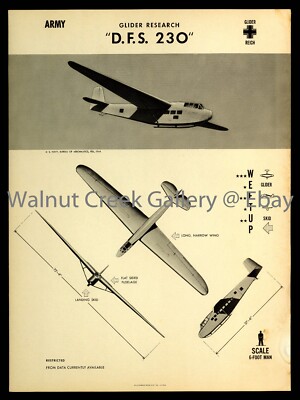 WWII Aircraft Identification Poster, DFS 230, Art Print on 11x14" 09207 ...