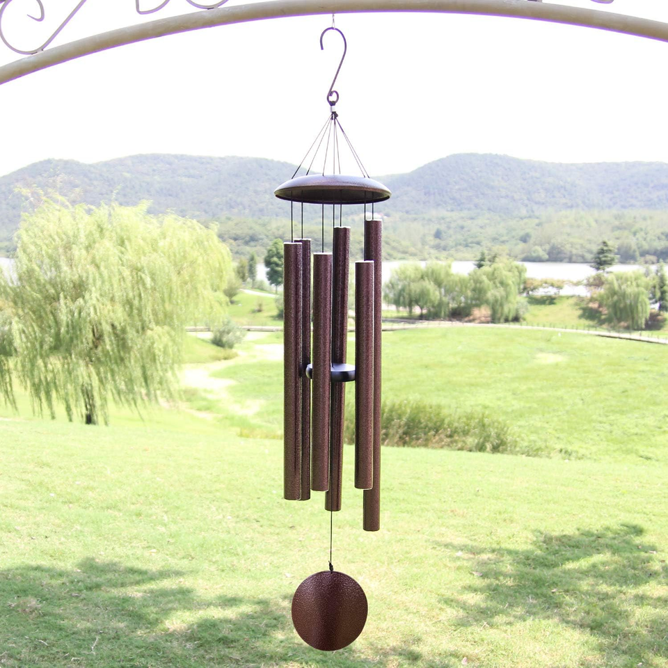 Wind Chimes Outdoor Deep Tone with 6 Heavy Tubes Large Deep Tone Wind ...