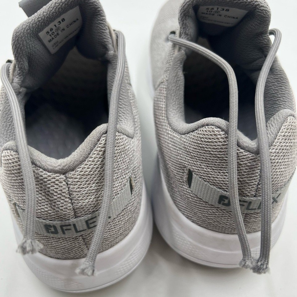 Men's FootJoy FJ Flex Spikeless Golf Shoes SZ 10W. grey and white. | eBay