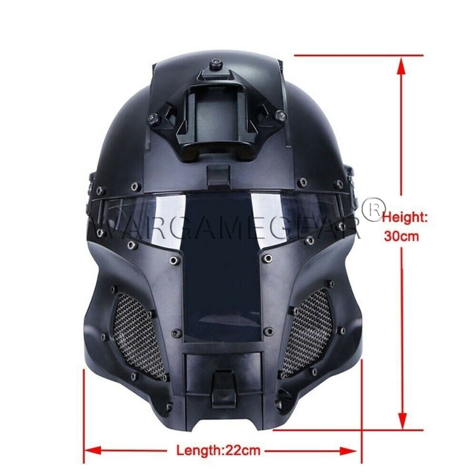 Tactical Retro Medieval Iron Warrior NVG Helmet Paintball Full Face ...