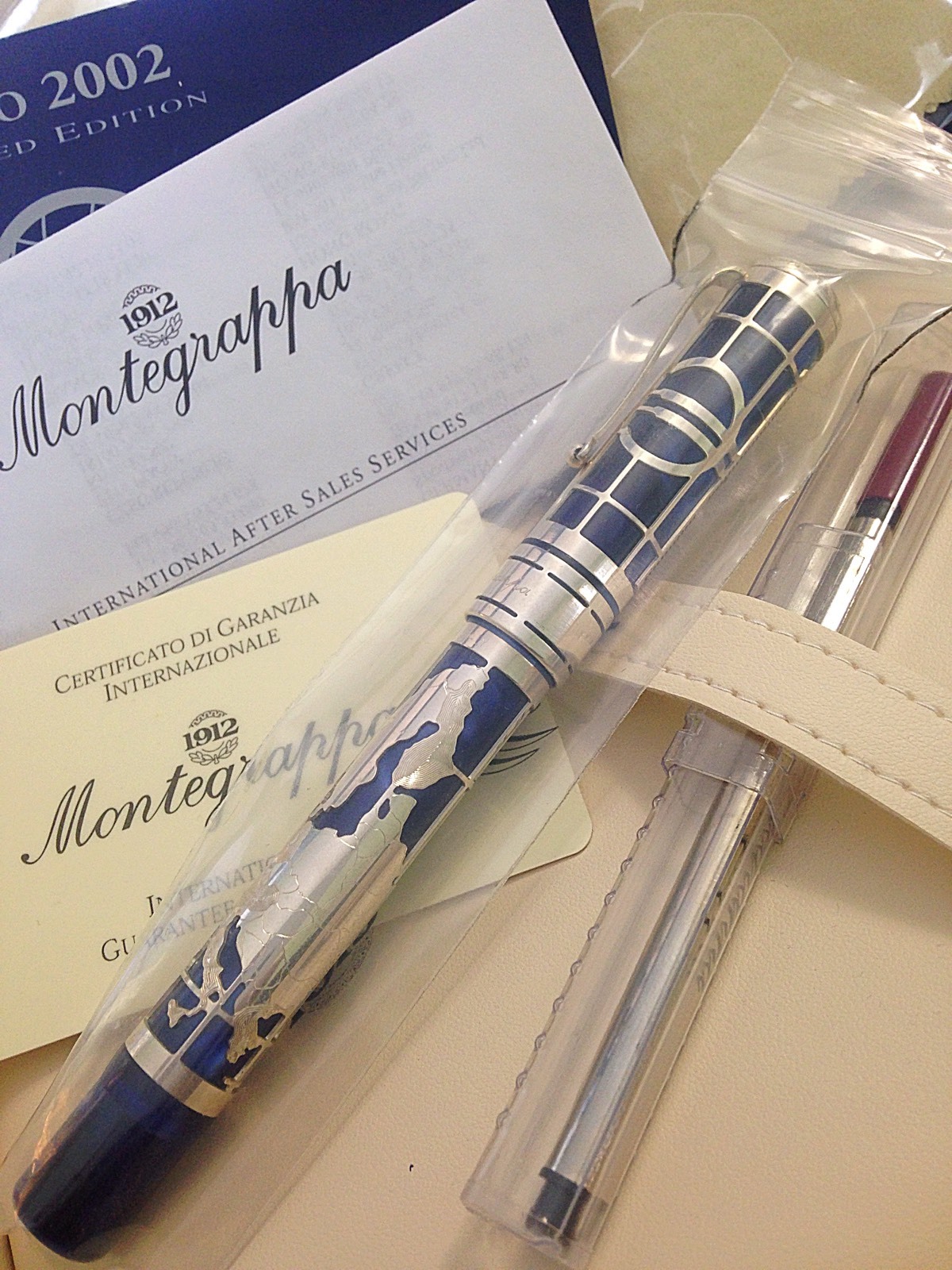 New & Rare Montegrappa Euro 2002 Sterling Silver Ballpoint Pen Box ...