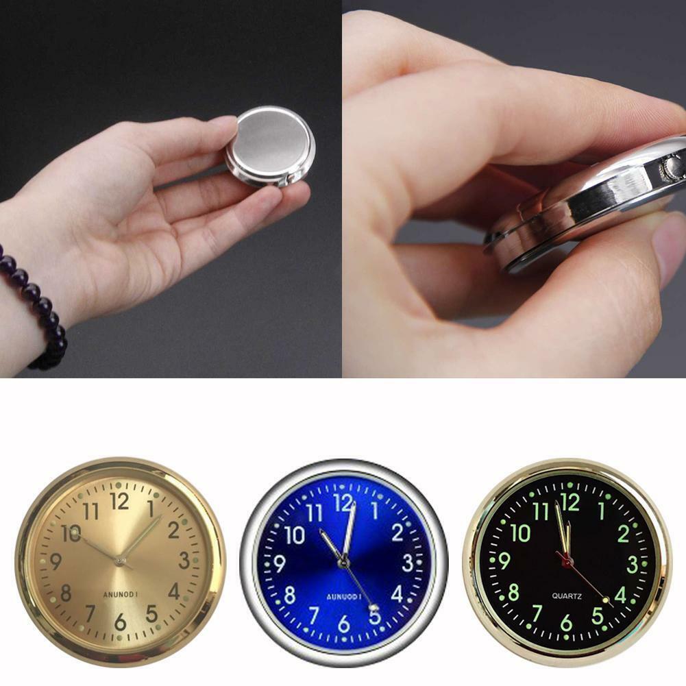 Pocket Small Mini Luminous Quartz Analog Watch Stick-On For Car Bike ...