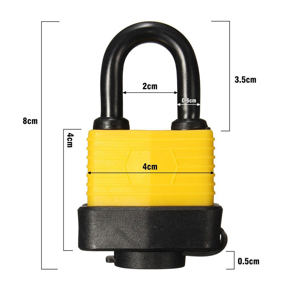 4Pcs 40mm Waterproof Padlocks Heavy Duty Outdoor Padlock Pad Lock With ...