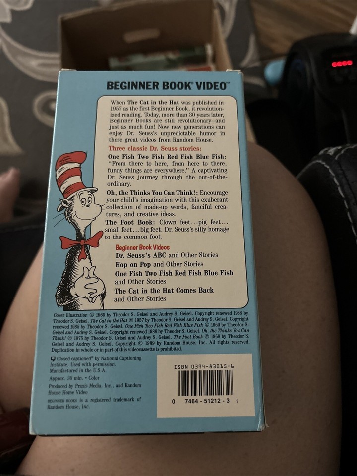 Dr. Seuss - One Fish Two Fish Red Fish Blue Fish VHS, 1992 plus 2 More ...