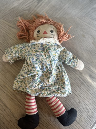 1947 Georgene Raggedy Ann Doll 15” Flower Dress Apron Bloomers Johnny ...