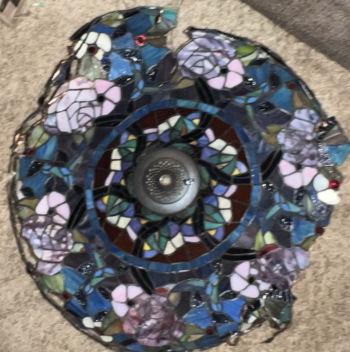 Tiffany-style Stained Glass Lamp Shade BROKEN | eBay