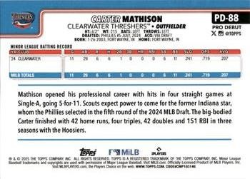 2025 Topps Pro Debut Carter Mathison #PD-88 | eBay