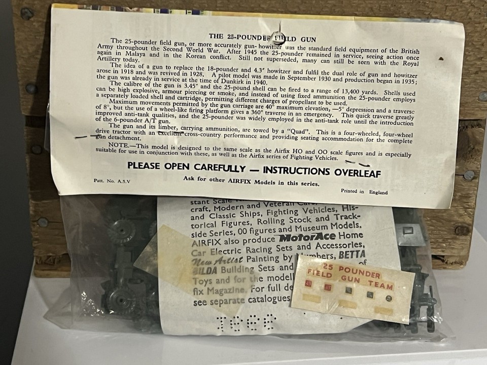 Vintage AIRFIX 25 Pound Field Weapon and Limber Model Kit Sealed HO/OO ...