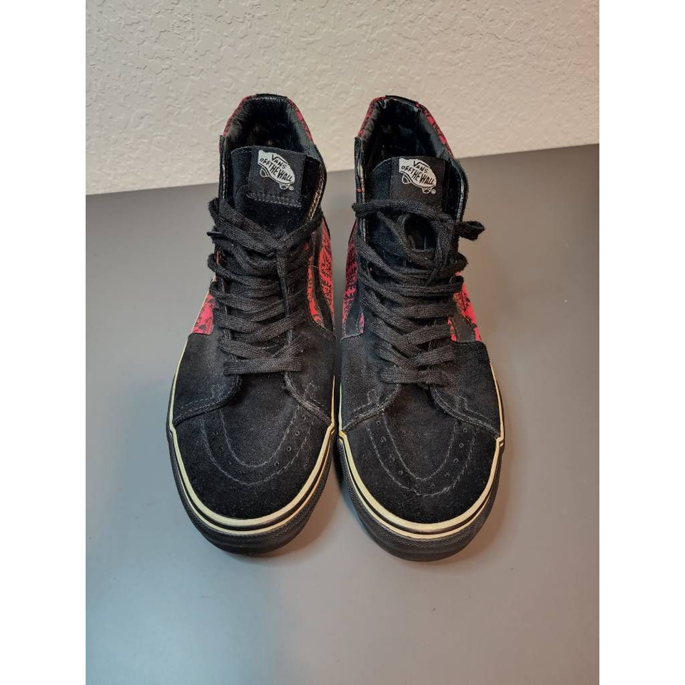 Vans Mens Sk8 Hi Supreme X Neighborhood Skate Shoes Black Red High Top ...