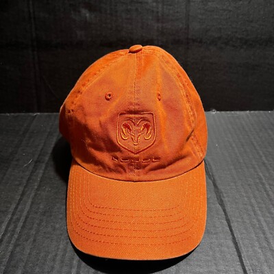 VINTAGE Dodge Ram Hat Cap Men Strapback Orange Embroidered Logo Truck ...