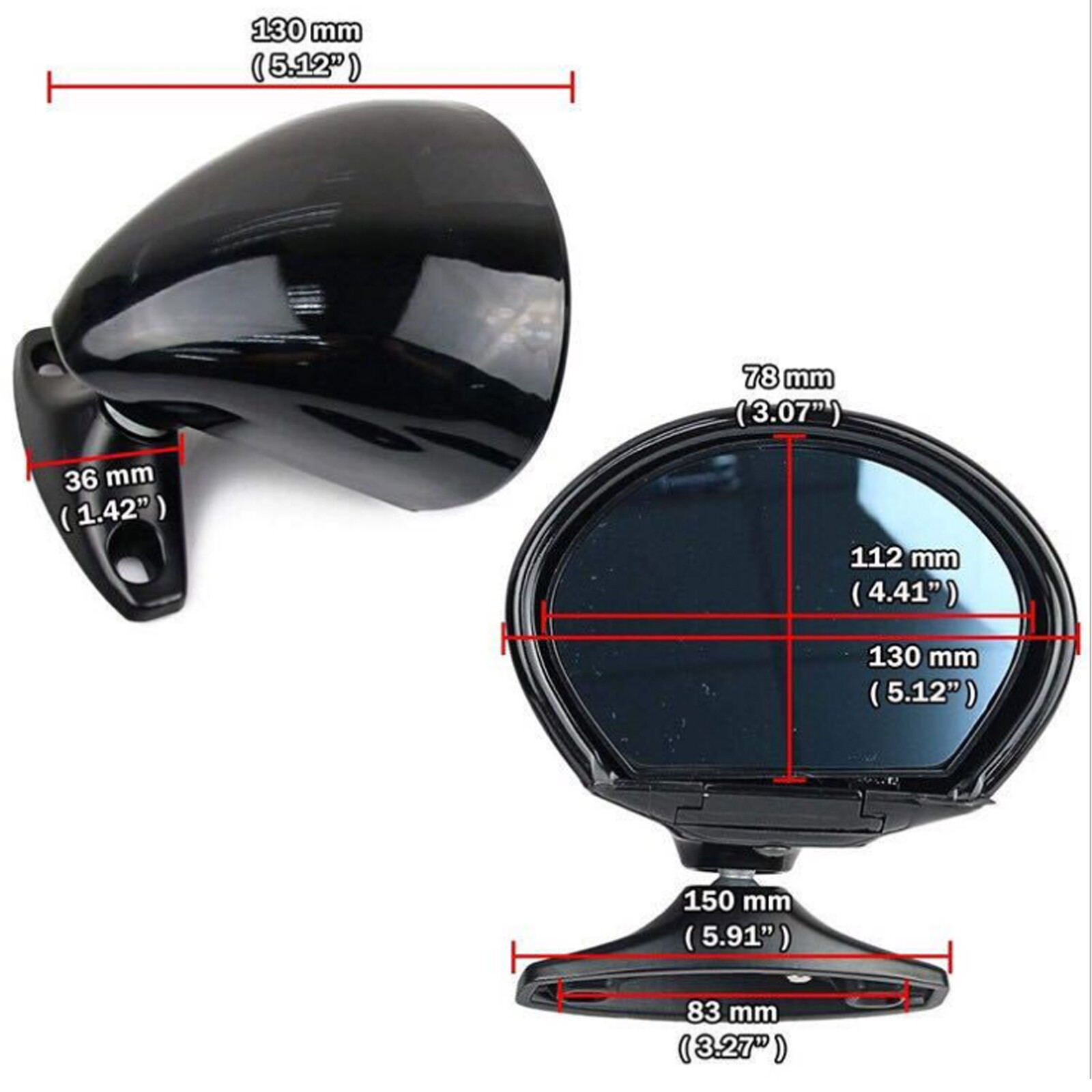 1 Pair Vintage Classic Universal Car Racing Door Side Rearview Wing ...