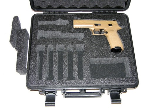 Black ArmourCase military hard case precut foam fit Sig Sauer P220 226 ...