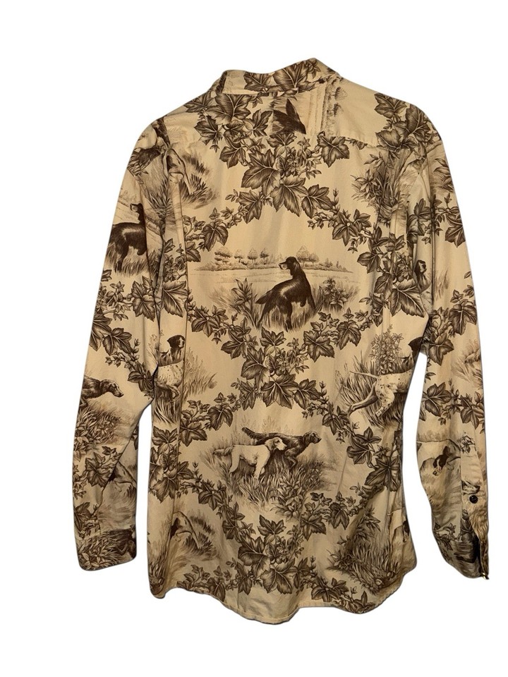 Vintage Polo Ralph Lauren Marlowe Men's Button Up Shirt Hunting Dogs ...