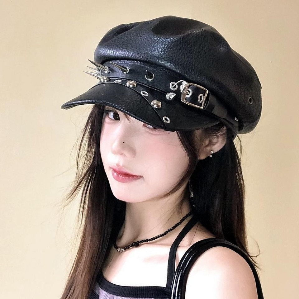 Original subculture beret Harajuku Y2K Girl Womens Gothic Lolita Goth ...