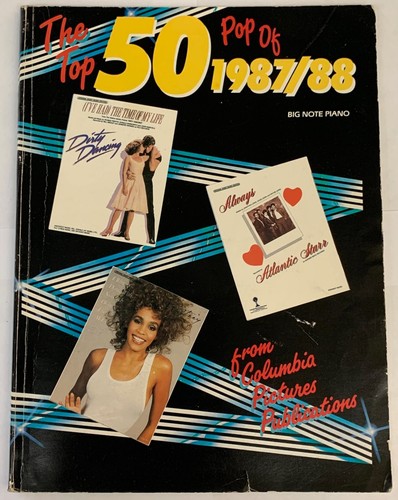 TOP 50 POP 1987-1988 Song Book SHEET MUSIC Songbook Big Note Piano VERY ...