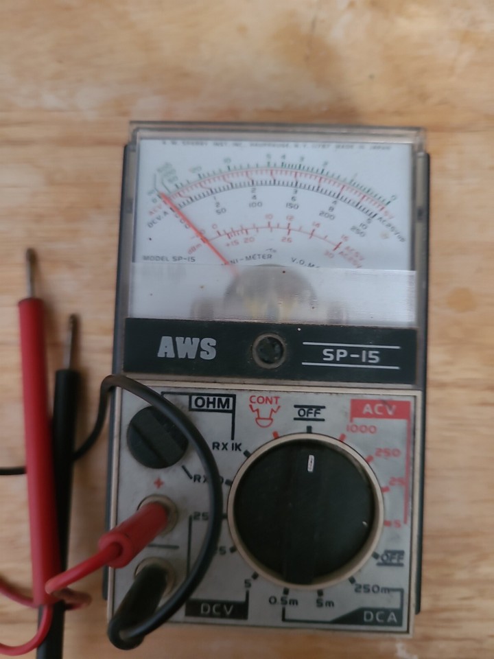 Vintage AWS SP-15 Analog Volt Ohms Meter A.W. Sperry Insturments Inc ...