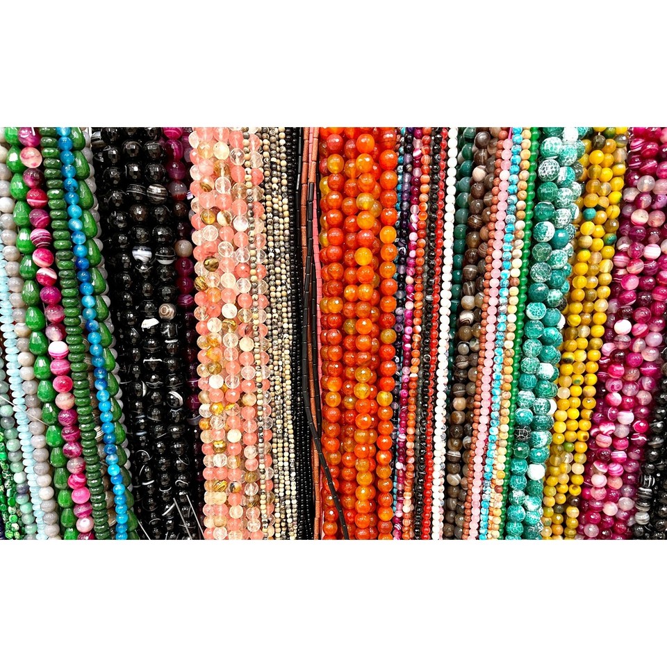Lot of 100 Gemstone Strands, Gemstone Beads Lot, Beads Box | eBay
