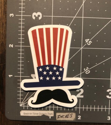 Uncle Sam Hat And Mustache America Humor Laptop Guitar Decal Sticker ...