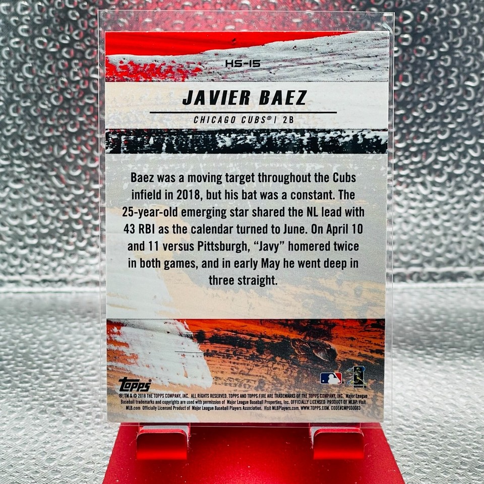 2018 Topps Fire #HS-15 Javier Baez Hot Starts Blue Chip | eBay