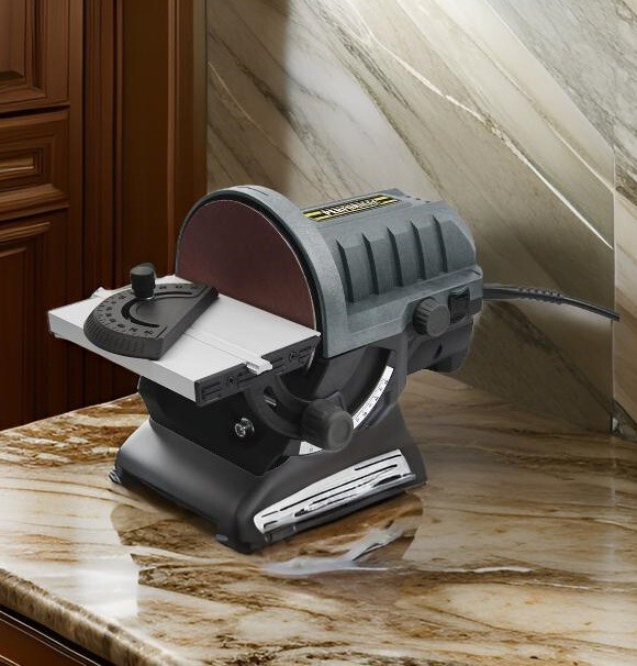 5" Bench Top Disc Sander Corded Sanding Discs Clamp Miter Guide Dust ...