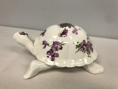 MEMBER OF SPODE GROUP HAMMERSLEY VICTORIAN VIOLETS COVERED TURTLE BOX ...