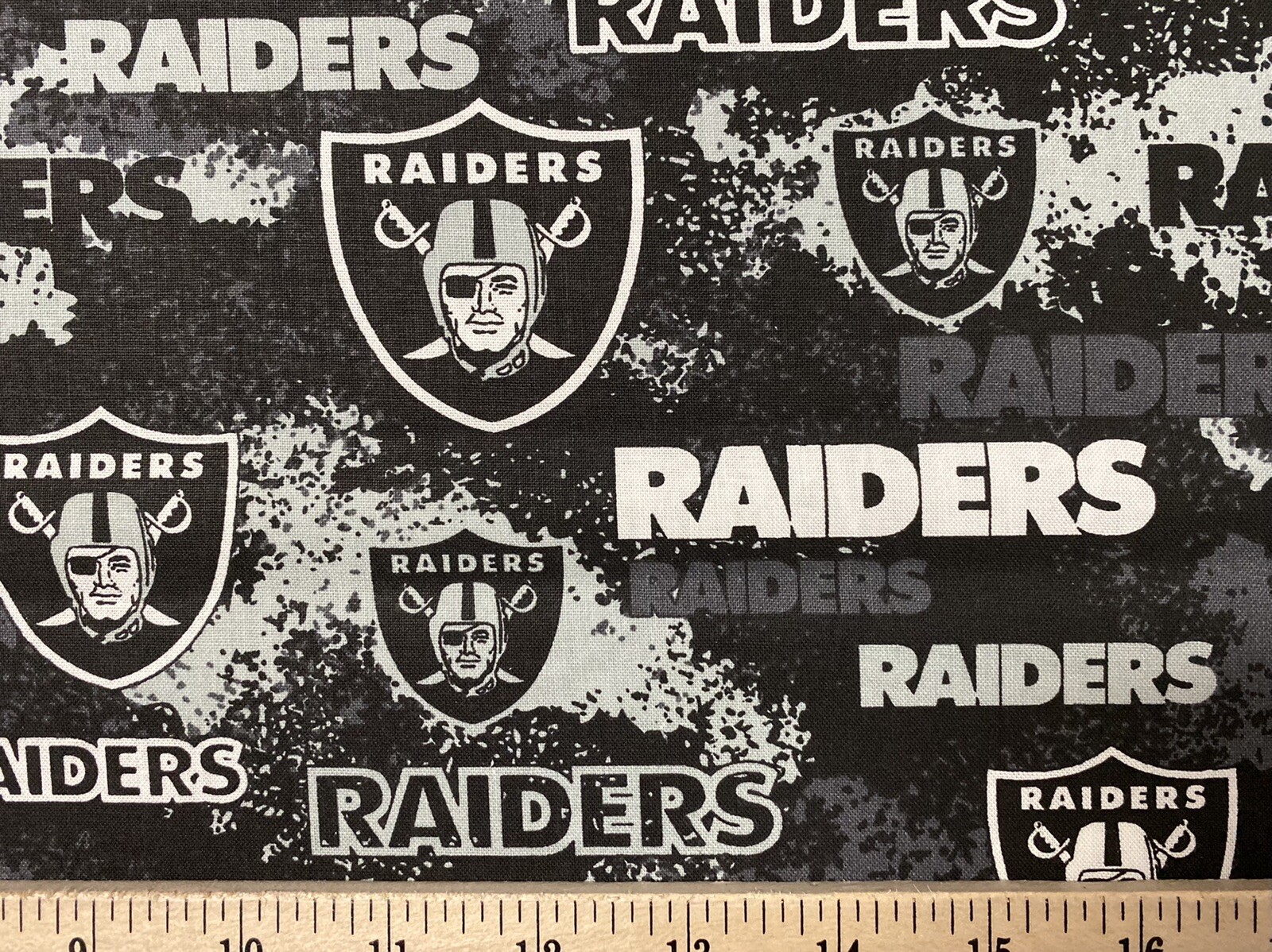 NFL LAS VEGAS OAKLAND RAIDERS Football Distressed 1/2 Yd (18”x44 ...