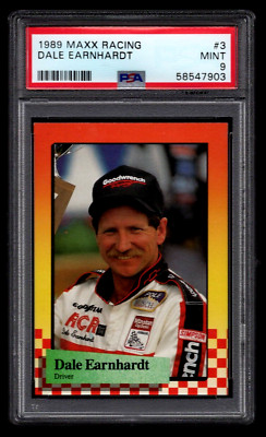 DALE EARNHARDT 1989 MAXX RACING ROOKIE CARD #3 PSA 9 MINT NASCAR GRADED ...