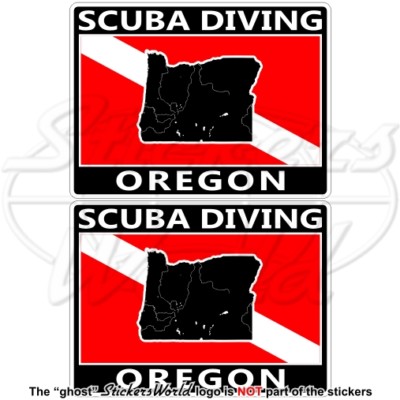 OREGON Scuba Diving Carte-Drapeau Forme États-Unis, 75mm Vinyle ...