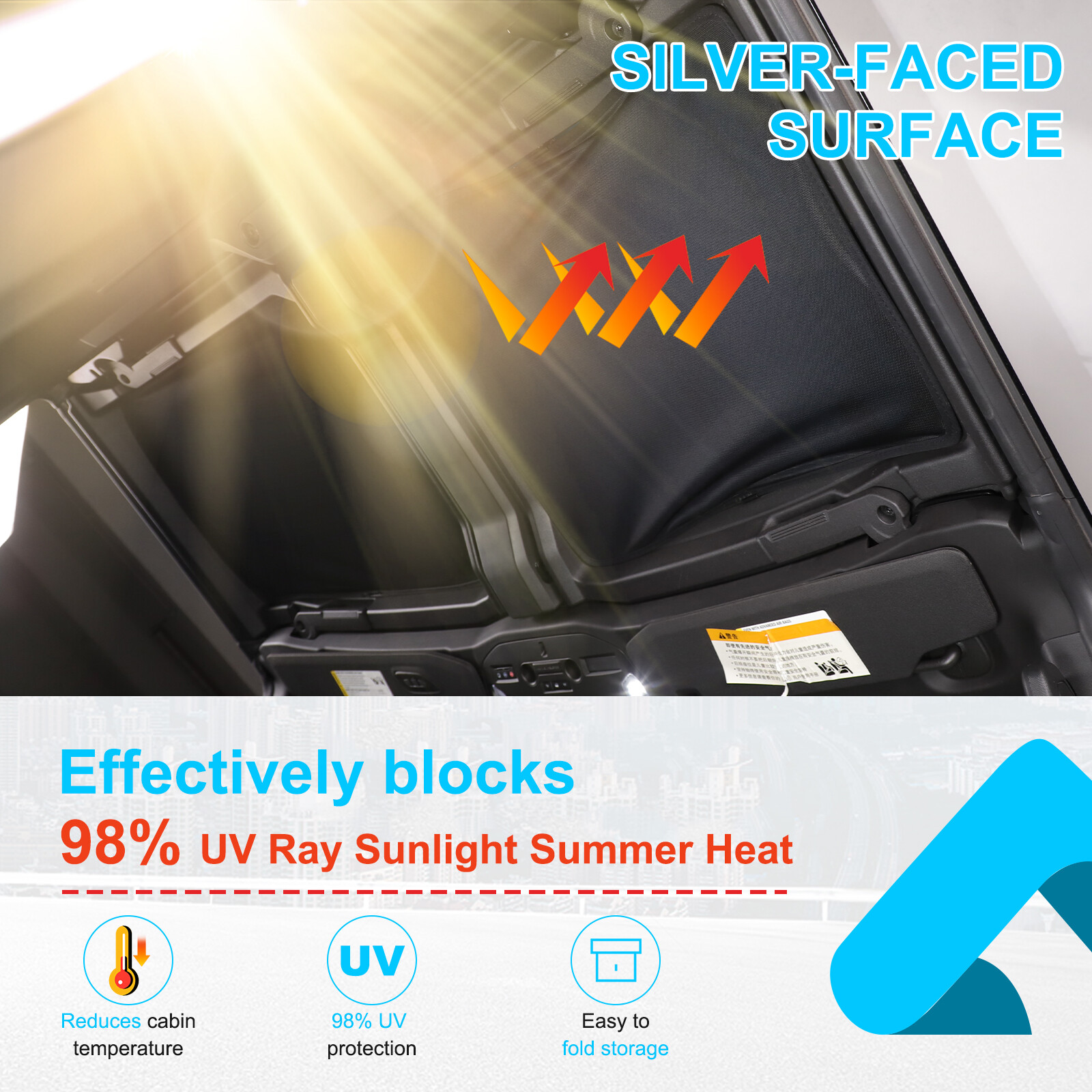 Car Indoor Skylight Glass Sun Shade Anti-UV Sun Visor For Hummer EV ...