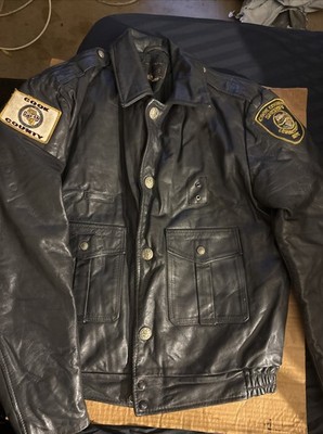 RETIRED”KALE OF CHICAGO”COOK COUNTY SHERIFF 100% LEATHER BLK POLICE ...