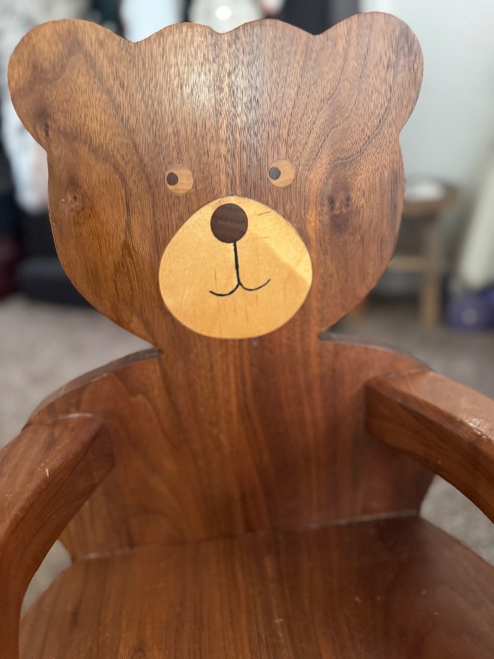 wooden teddy bear, rocking chair toddlers beautiful for a nursery | eBay