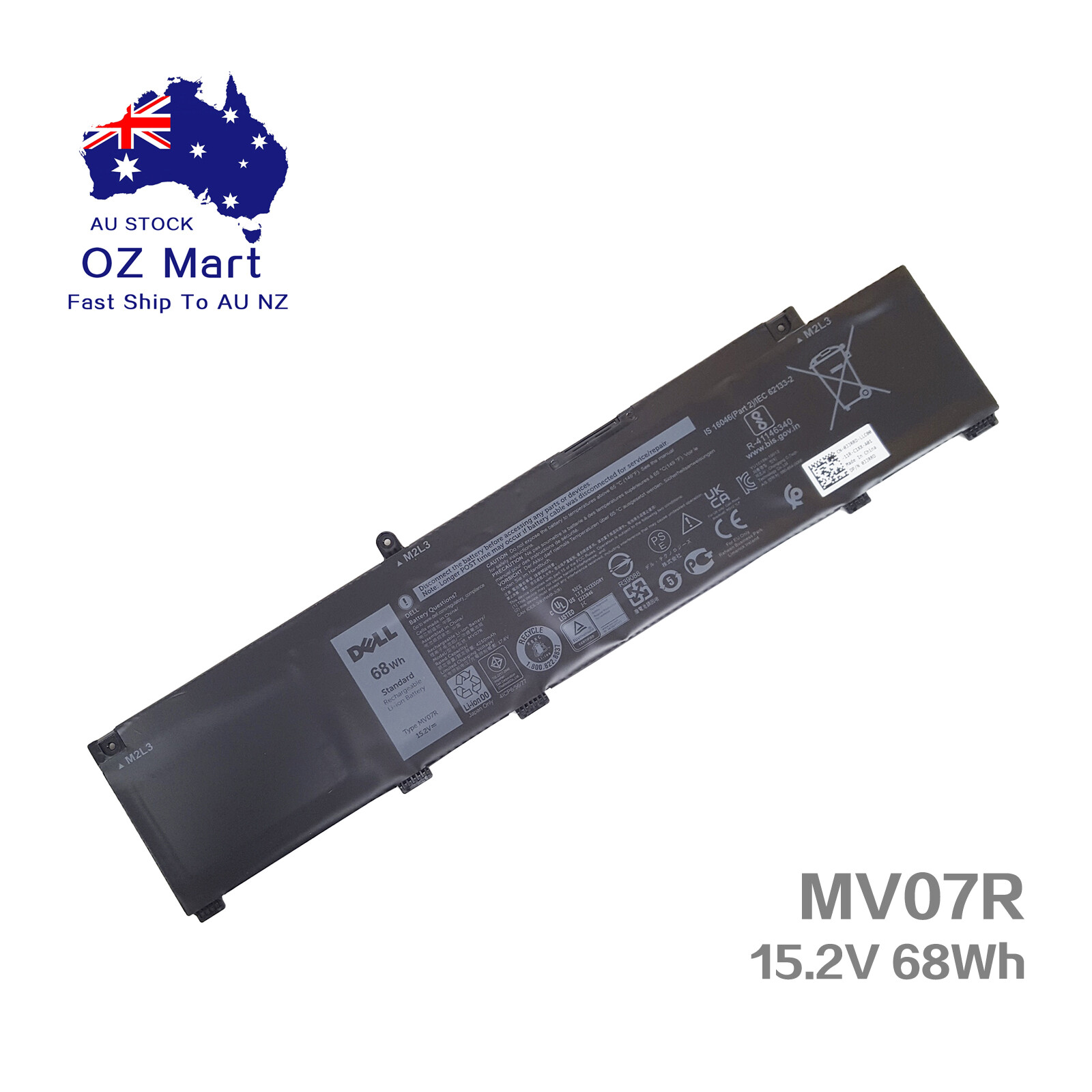 Genuine MV07R Battery for 72WGV JJRRD W5W19 P89F002 P89F003 P89F004 15 ...