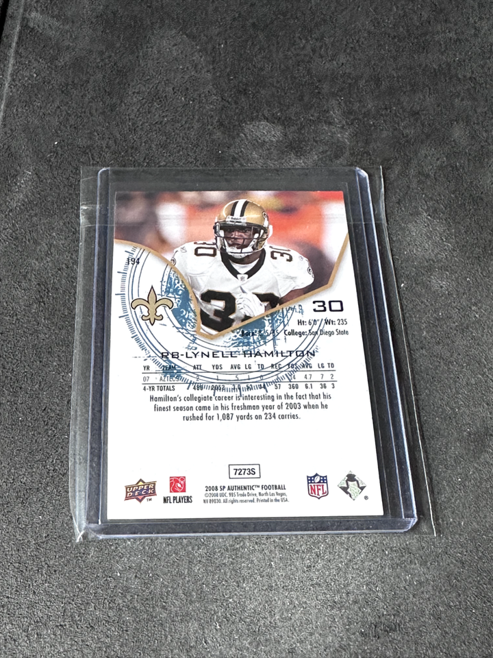 Lynell Hamilton 2008 Upper Deck SP Authentic RC 316/999 | eBay