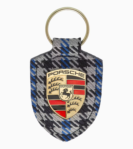 Genuine Porsche 911 Heritage key chain key ring pepita blue Houndstooth ...