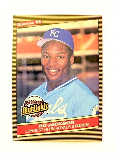 1986 Donruss Bo Jackson Highlights #43 Kansas City Royals Baseball Card ...