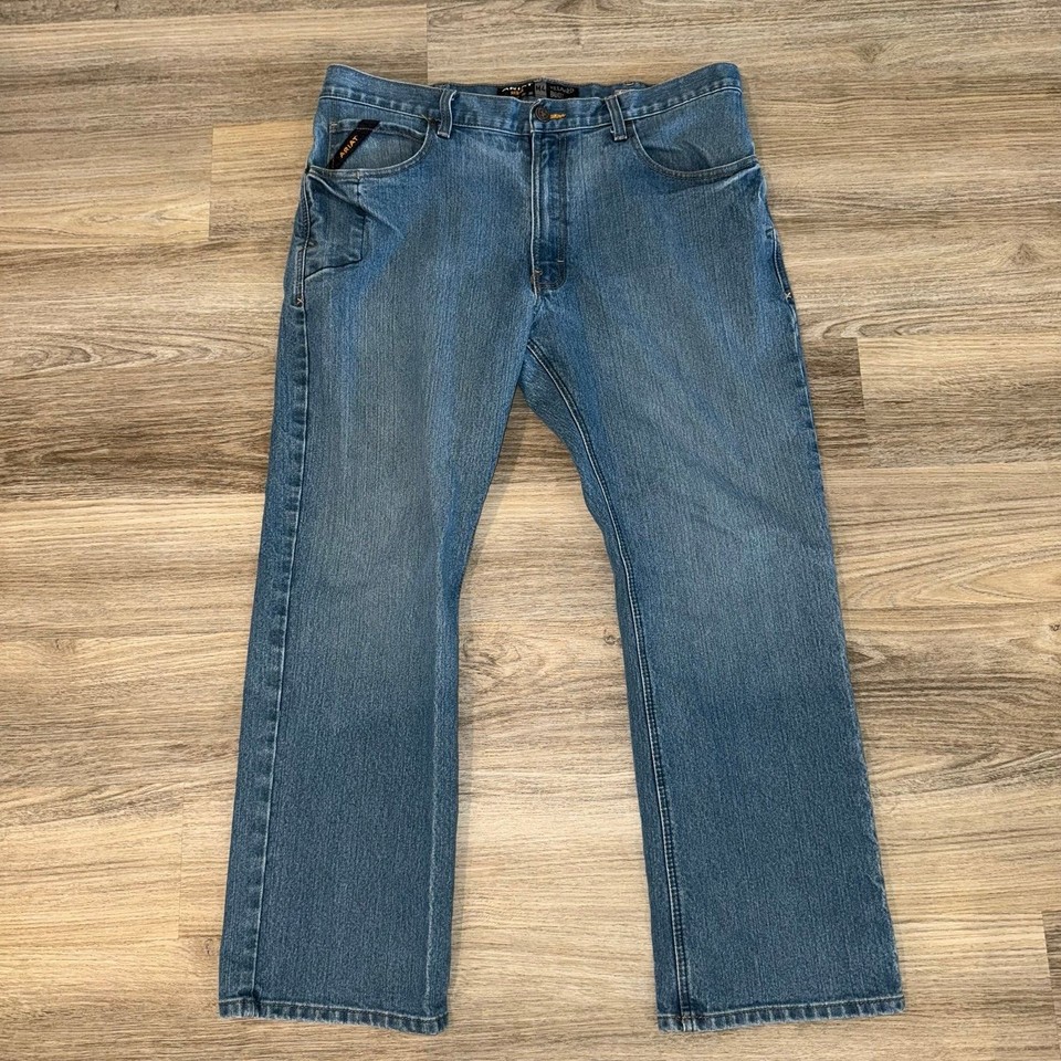 Ariat Rebar M4 Relaxed DuraStretch Basic Boot Cut Jean Blue Haze 38x30 ...