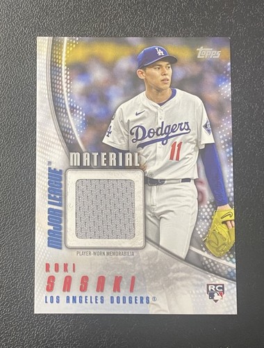 2025 TOPPS Roki Sasakl ( LOS ANGELES DODGERS ) PLAYER WORN PATCH JERSEY ...