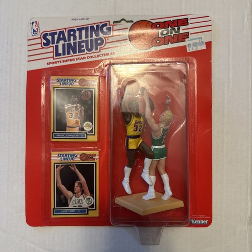 1989 MAGIC JOHNSON & LARRY BIRD One On One SLU Starting Lineup Figure w ...
