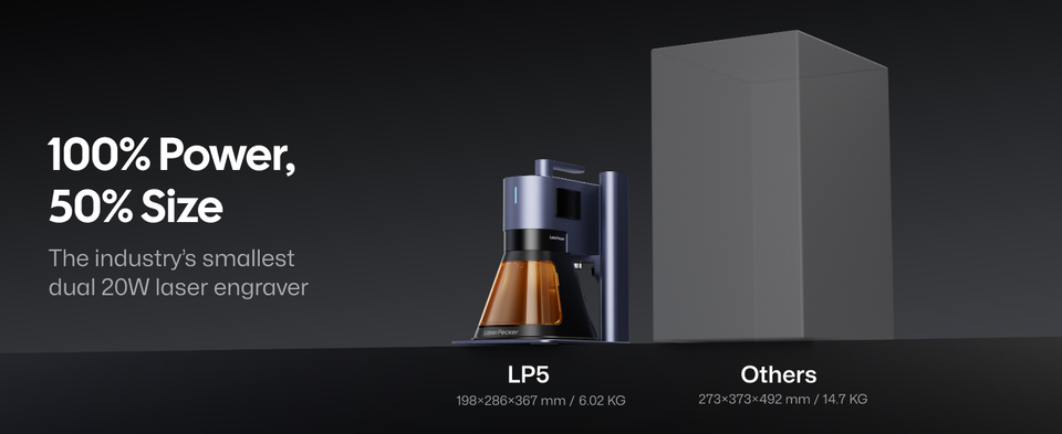 LaserPecker LP5 20W Fiber Diode Dual Laser Engraver Cutter Jewelry Air ...