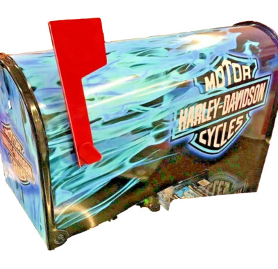 HARLEY DAVIDSON ELECTRIC BLUE CUSTOM MAILBOX~HELMETS~HATS | eBay