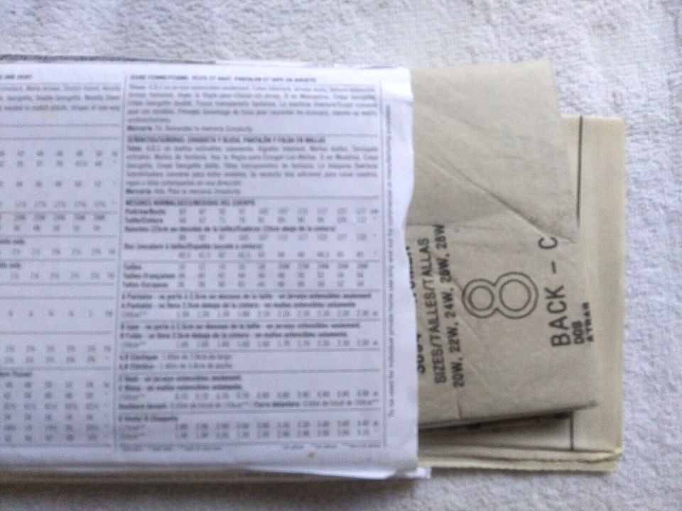 Simplicity 3894 Plus Size Pattern Knit Top Pants Skirt Drape Jacket~20W ...