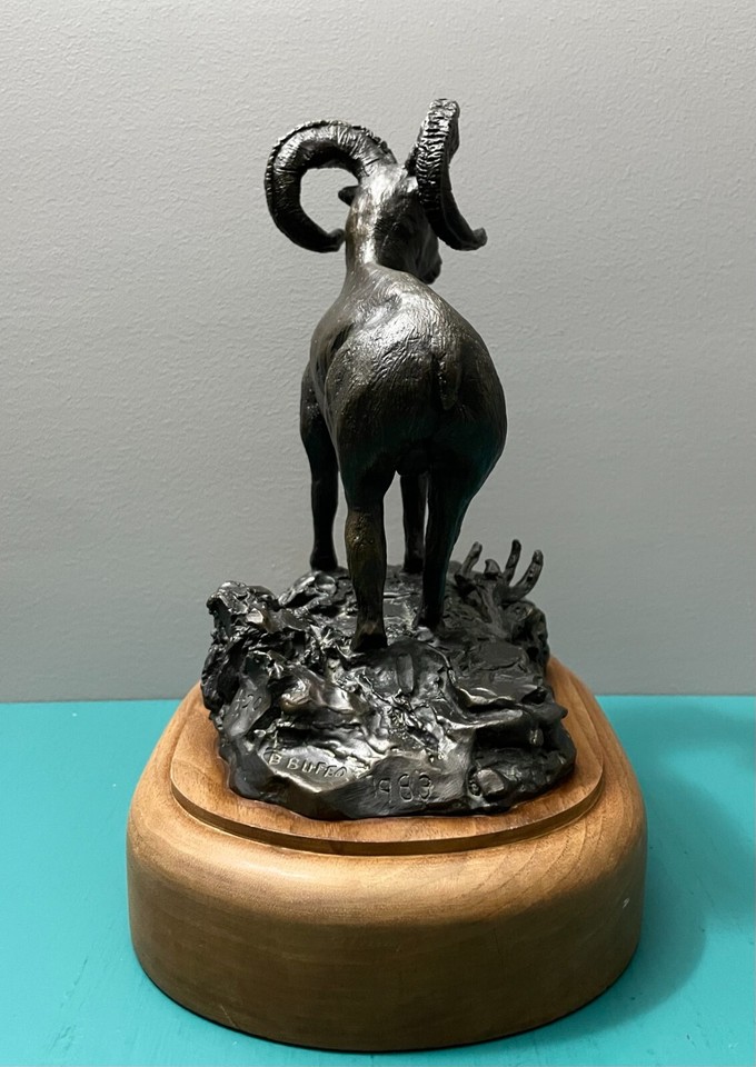 83 Bronze Bighorn Ram Sheep Buck Antlers Wildlife Animal Statue ...