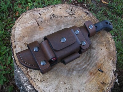 KA BAR BECKER BK7 CUSTOM LEATHER SHEATH (SHEATH ONLY) !READ DESCRIPTION ...